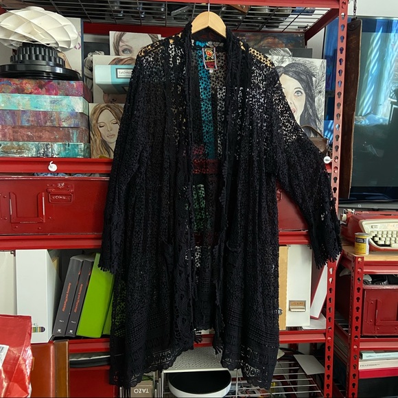 Johnny Was | Jackets & Coats | Johnny Was 2x 34 Length Black Crochet ...